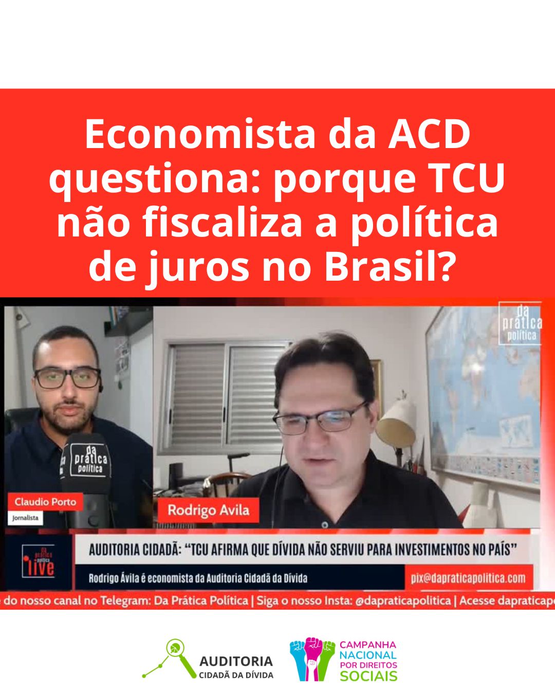 Economista da ACD questiona: porque TCU não fiscaliza a política de ...